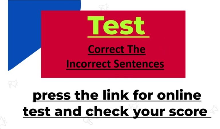 English Practice Test | Quiz 26 | Correct The Incorrect Sentences ...